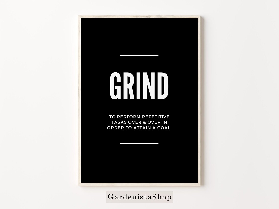 Hustle Grind Execute Print Set, Motivational Gallery Wall Art (PDF ...