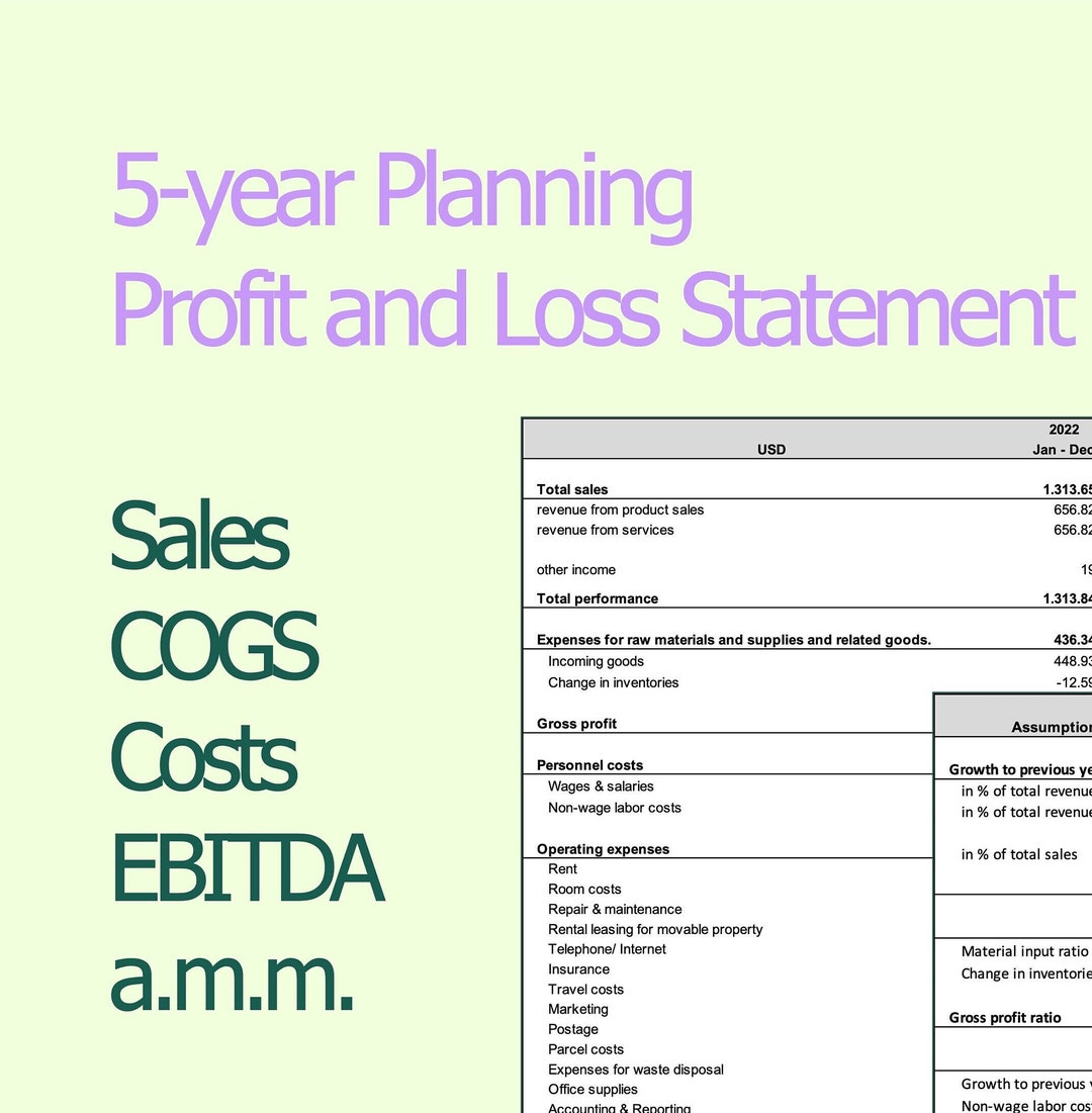 P&L Planning - Template for the 5-year Planning of the Income Statement ...