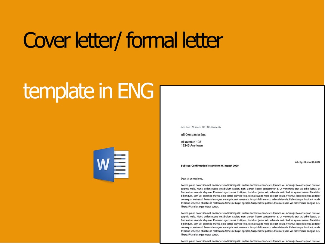 Letter Template - Simple Letter and Cover Letter Template for Word in ...