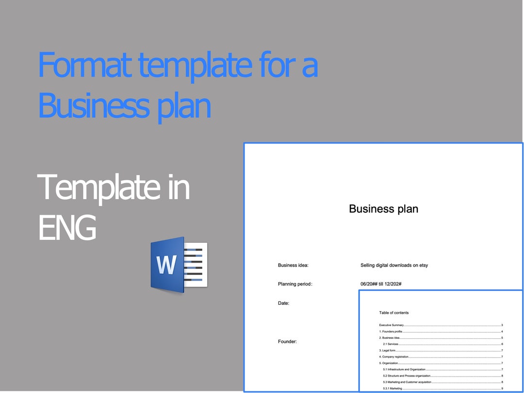 Business Plan Template - Simple Format Template for a Business Plan in ...
