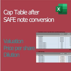 Cap Table | Calculation Model for the Conversion of a SAFE Note | Excel ...