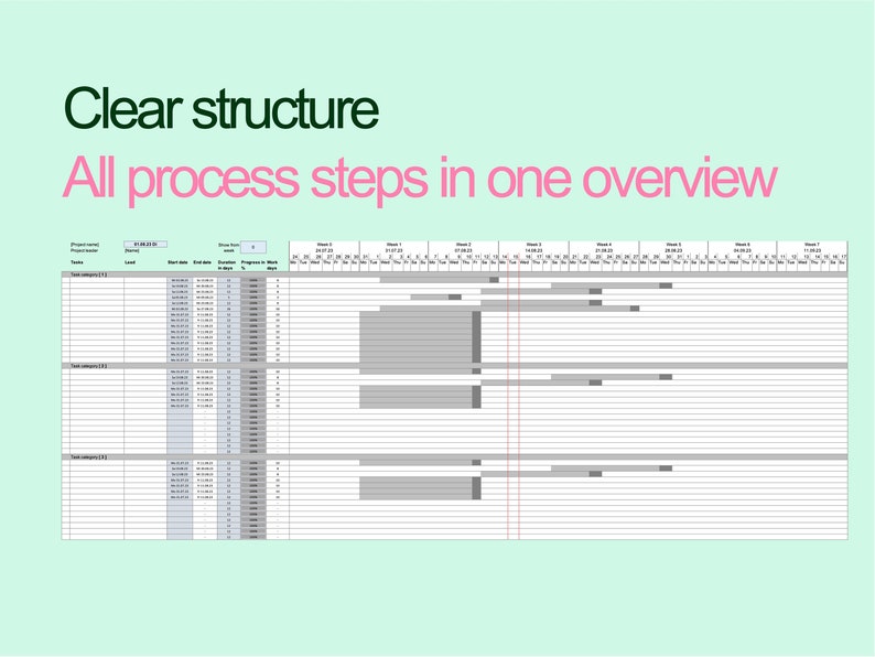 Gantt Chart | Gantt Project Plan in ENG | Excel Template - Etsy