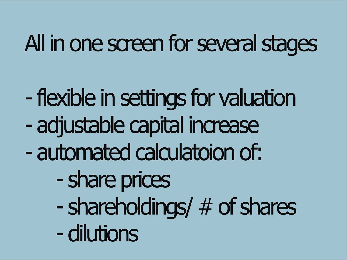 Cap Table | Capitalization Table | Investors Table | Excel Template - Etsy