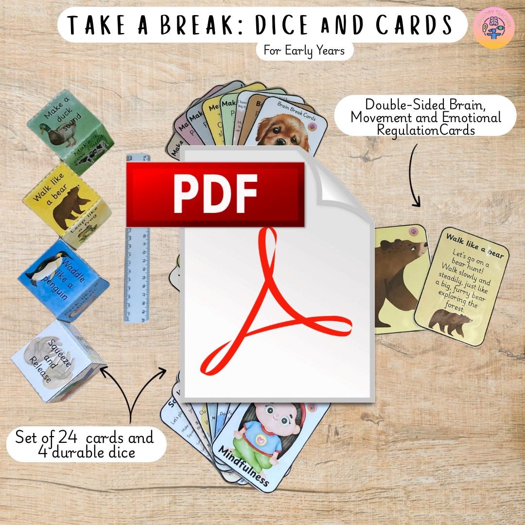 Printable PDF Take a Break Cards & Dice Expert-designed Emotional ...