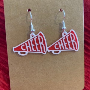 Cheer Megaphone Earrings Cheerleader Earrings Cheer Mom - Etsy