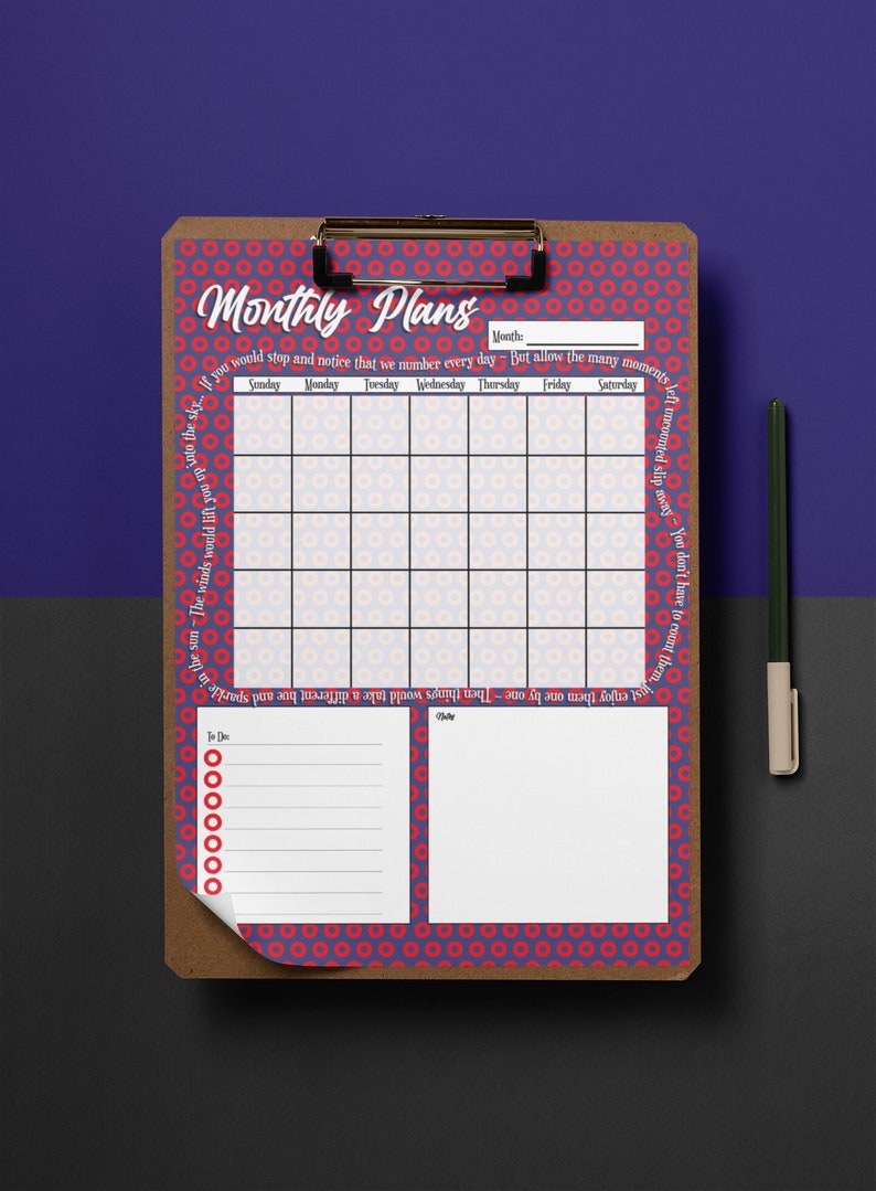 Phish Donut Monthly Planner Printable V1 - Etsy