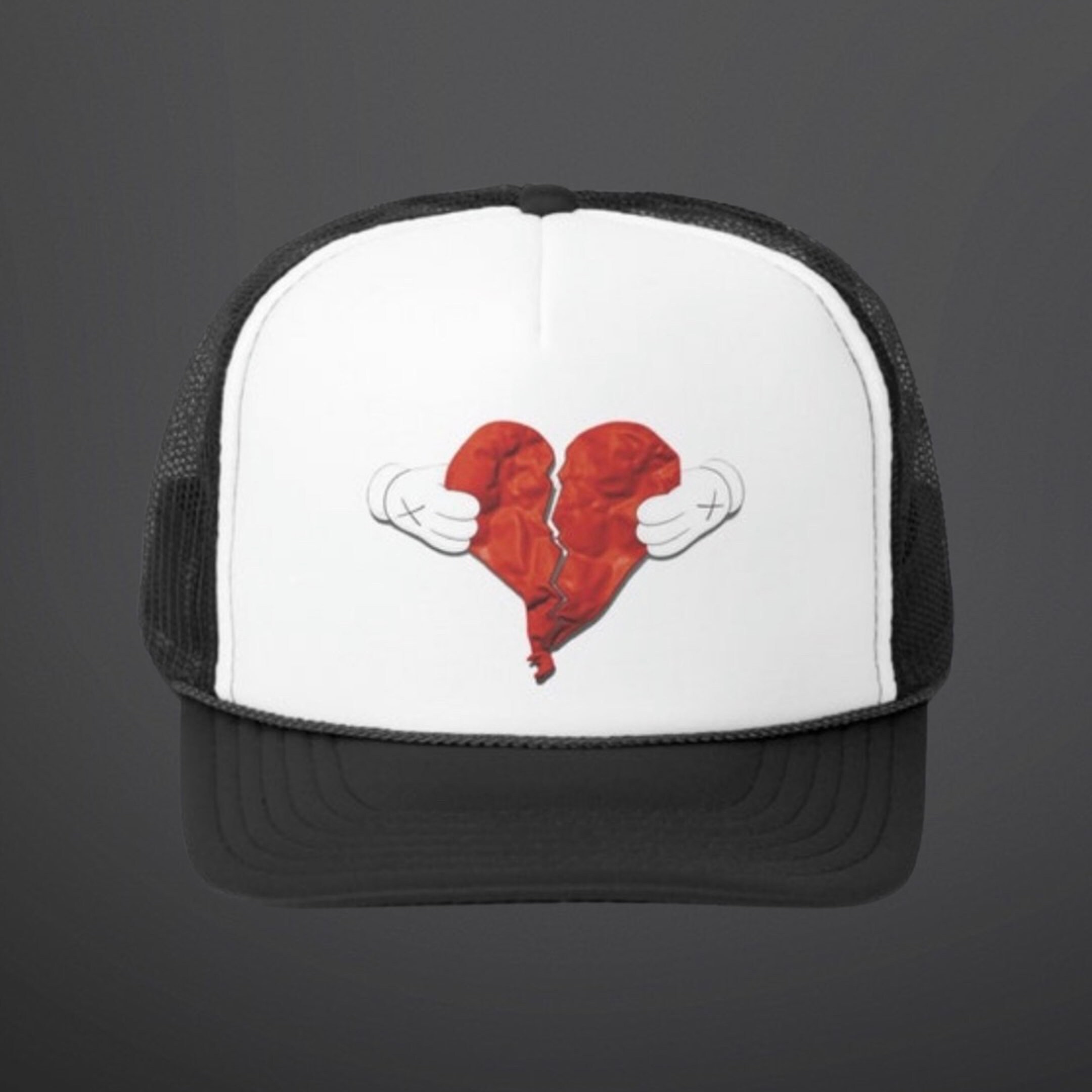 Kaws Art Trucker Hat Kaws Broken Heart Art - Etsy Canada