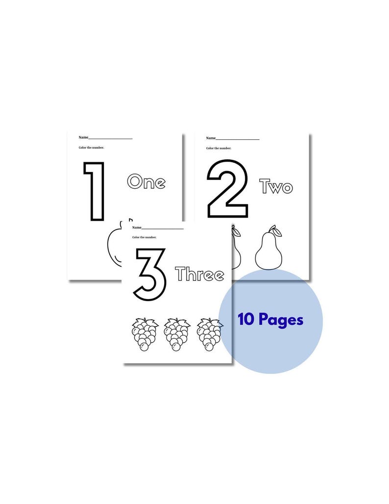 My Numbers 1 - 10 Coloring Book, Printable Preschool & Kindergarten ...