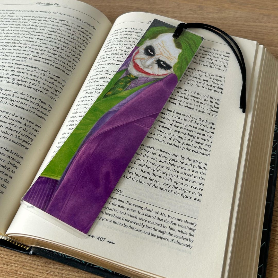 The Joker (the Dark Knight, 2008) Hand Drawn Bookmark - Etsy