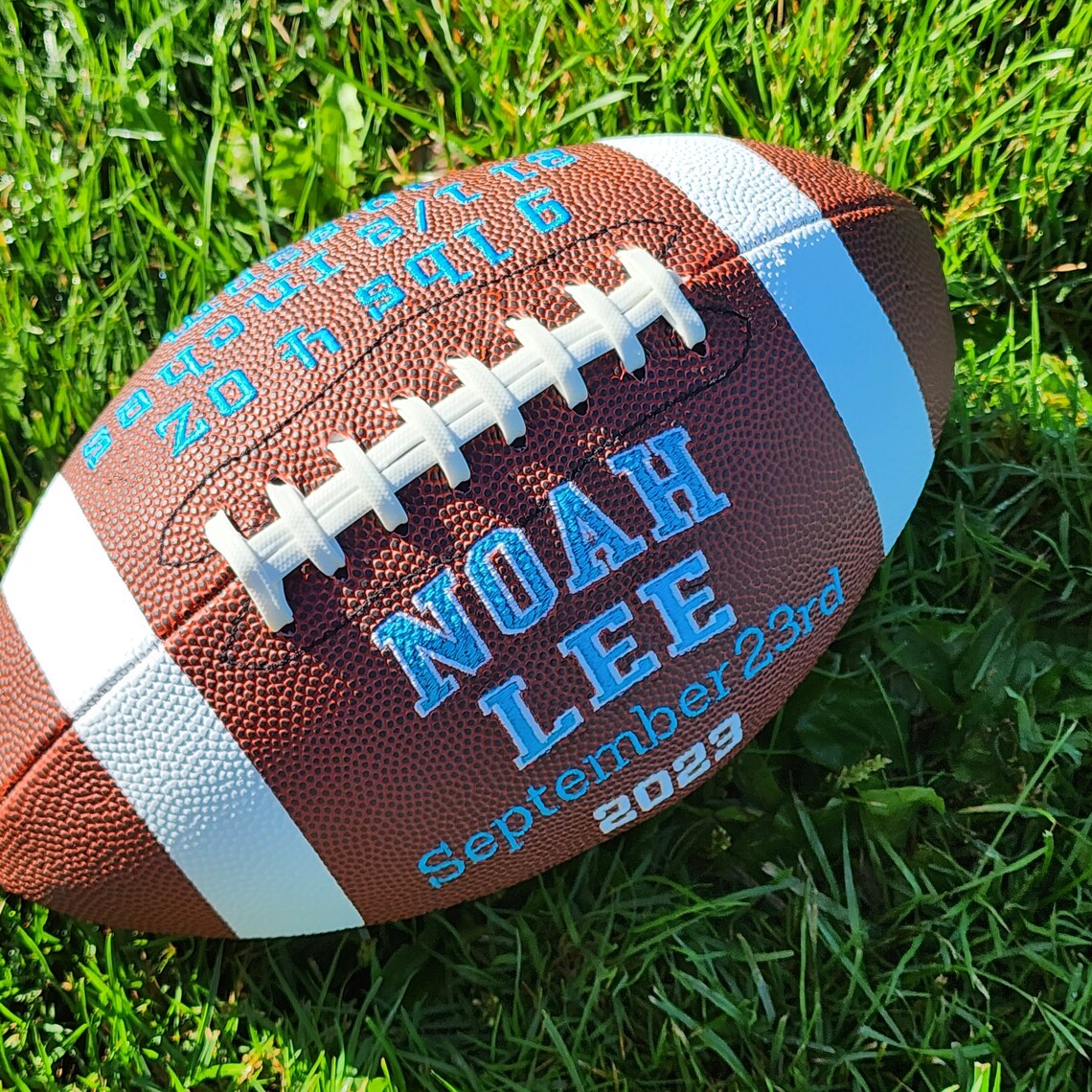 Birth Stats Gift // Custom Personalized Embroidered Football// - Etsy