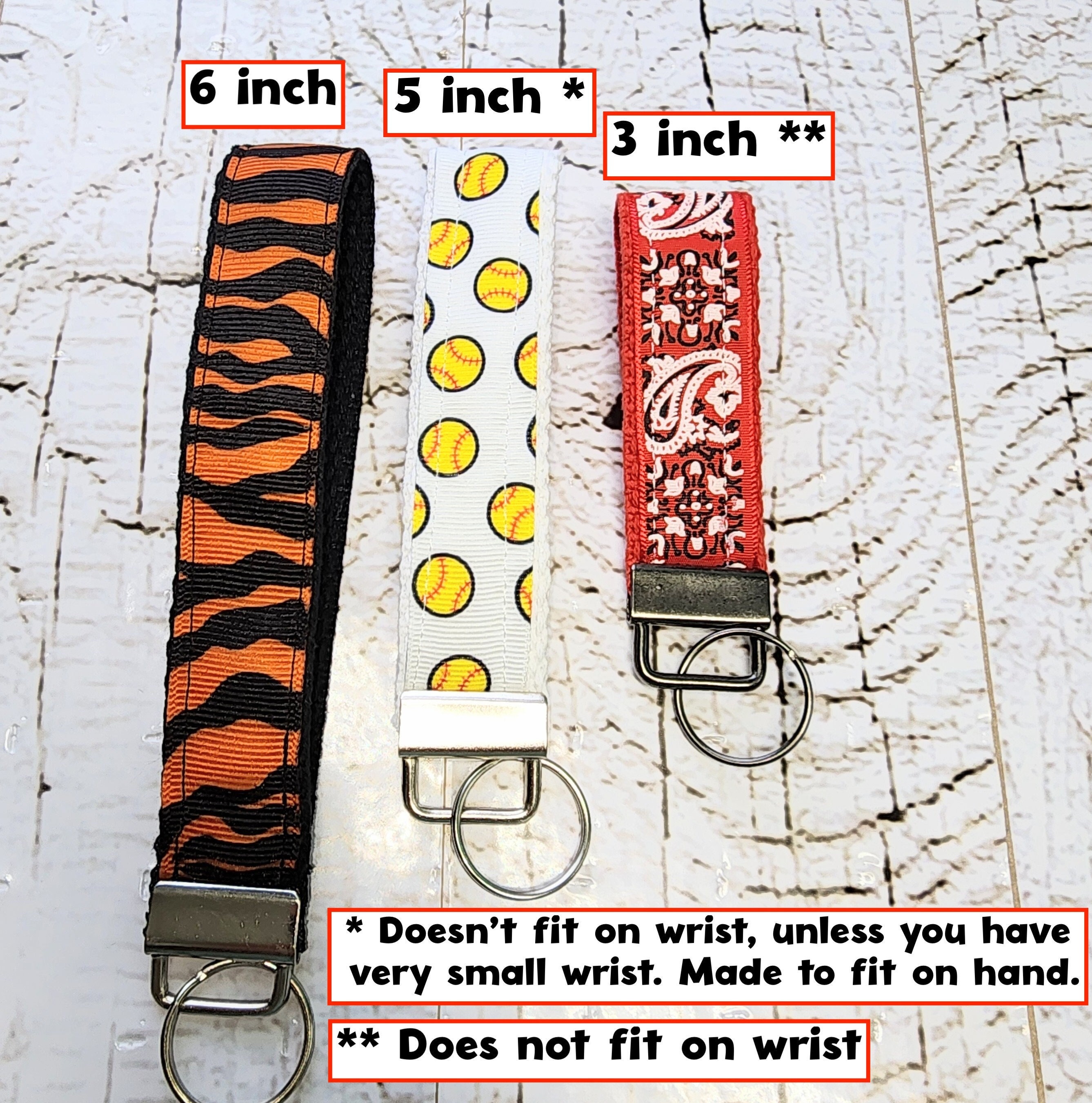 XXL Customizable Size Cotton Basketball Print Key Fob Wristlet// Cotton ...