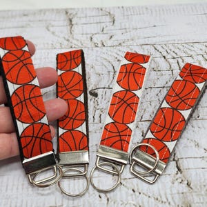 XXL Customizable Size Cotton Basketball Print Key Fob Wristlet// Cotton ...