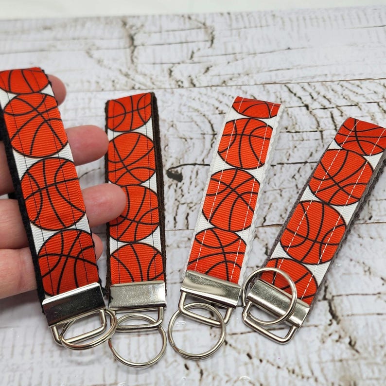 XXL Customizable Size Cotton Basketball Print Key Fob Wristlet// Cotton ...