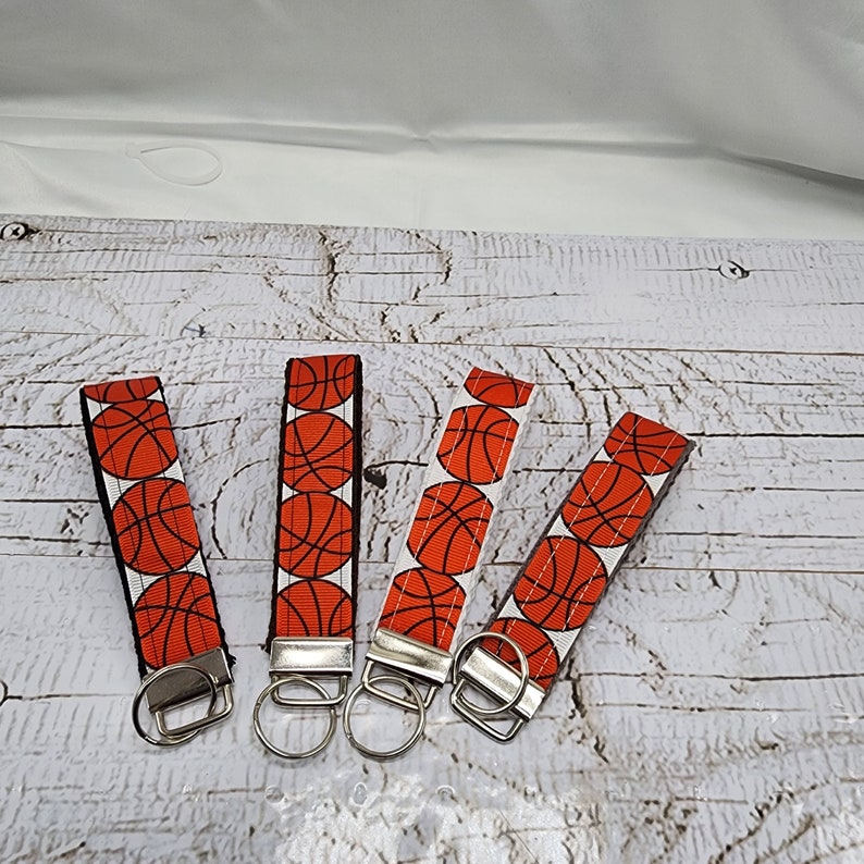 XXL Customizable Size Cotton Basketball Print Key Fob Wristlet// Cotton ...