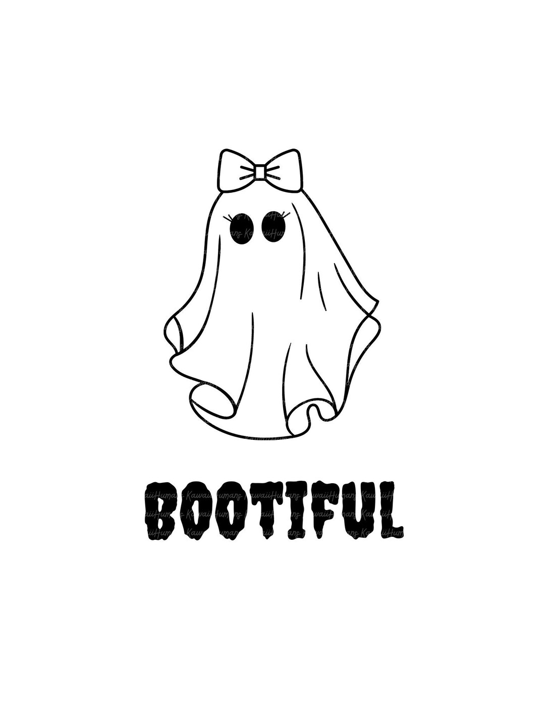 Minimalist Kawaii Bootiful Ghost Digital Download - Etsy