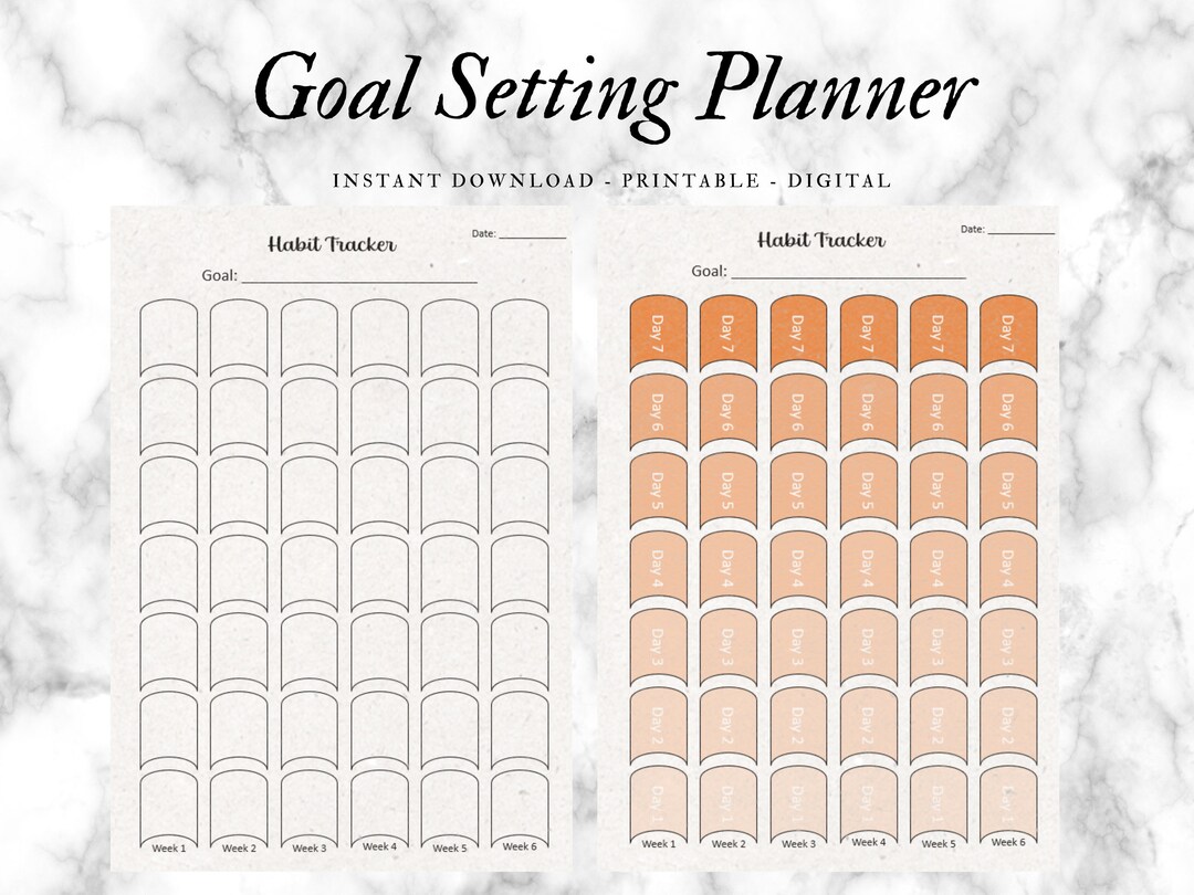 Digital Goal Tracker - 6 Week Goal Setting, Progress Tracker, Habit ...