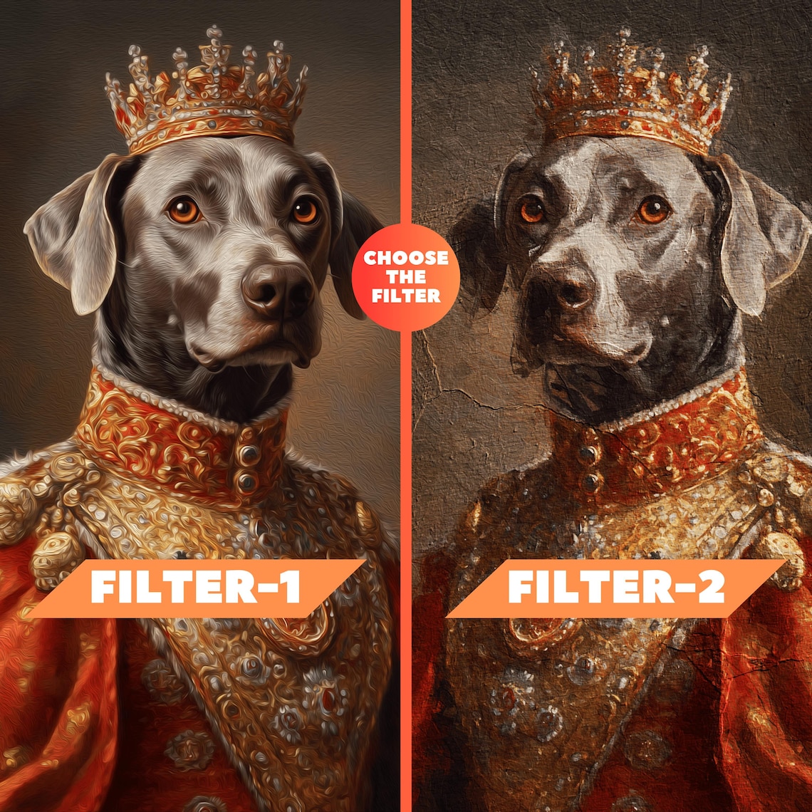 Queen Pet Portrait, Custom Digital Pet Art, Personalized Royal Pet ...