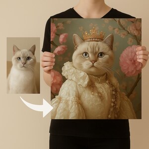 Custom Queen Pet Portrait, Royal Dog or Cat Canvas - Etsy
