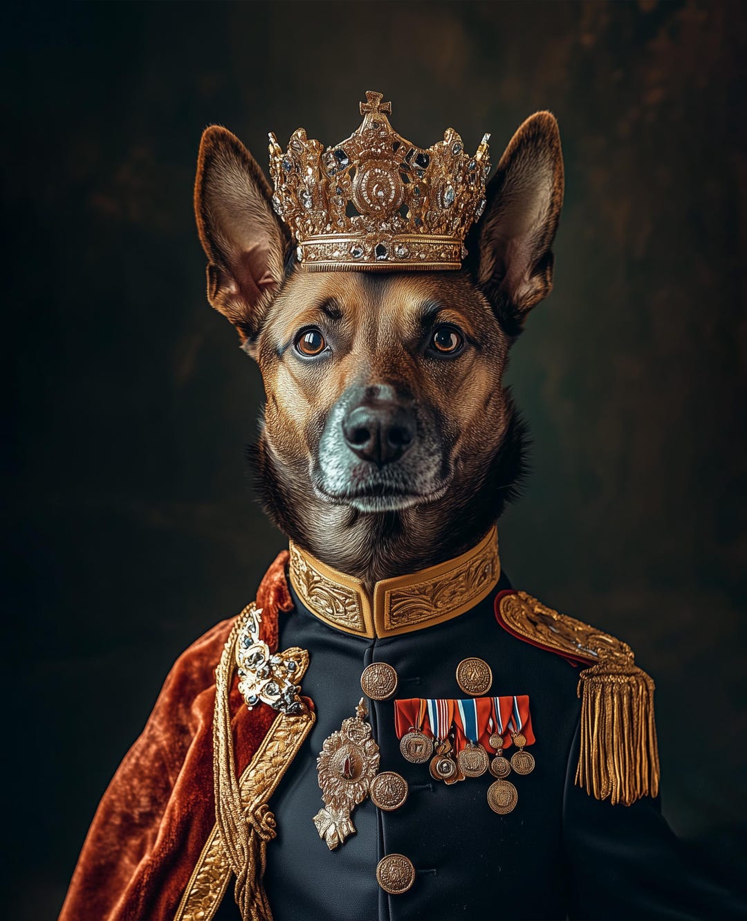 Custom Dog Painting - Military Dog in Uniform - Funny Pet Portrait ...