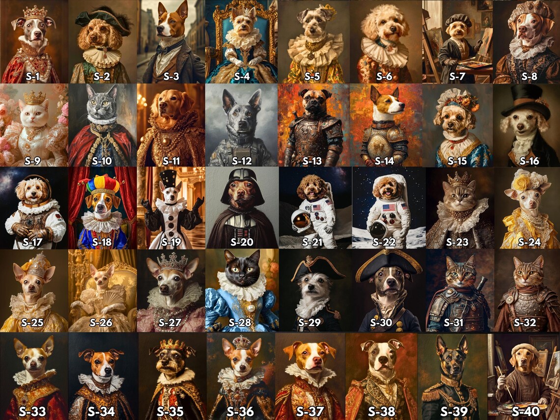 Queen Pet Portrait, Custom Digital Pet Art, Personalized Royal Pet ...