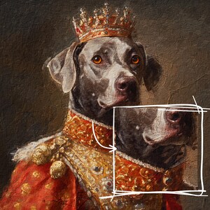 Custom Dog Portrait, King Queen Pet Art, Personalized Pet Gift ...