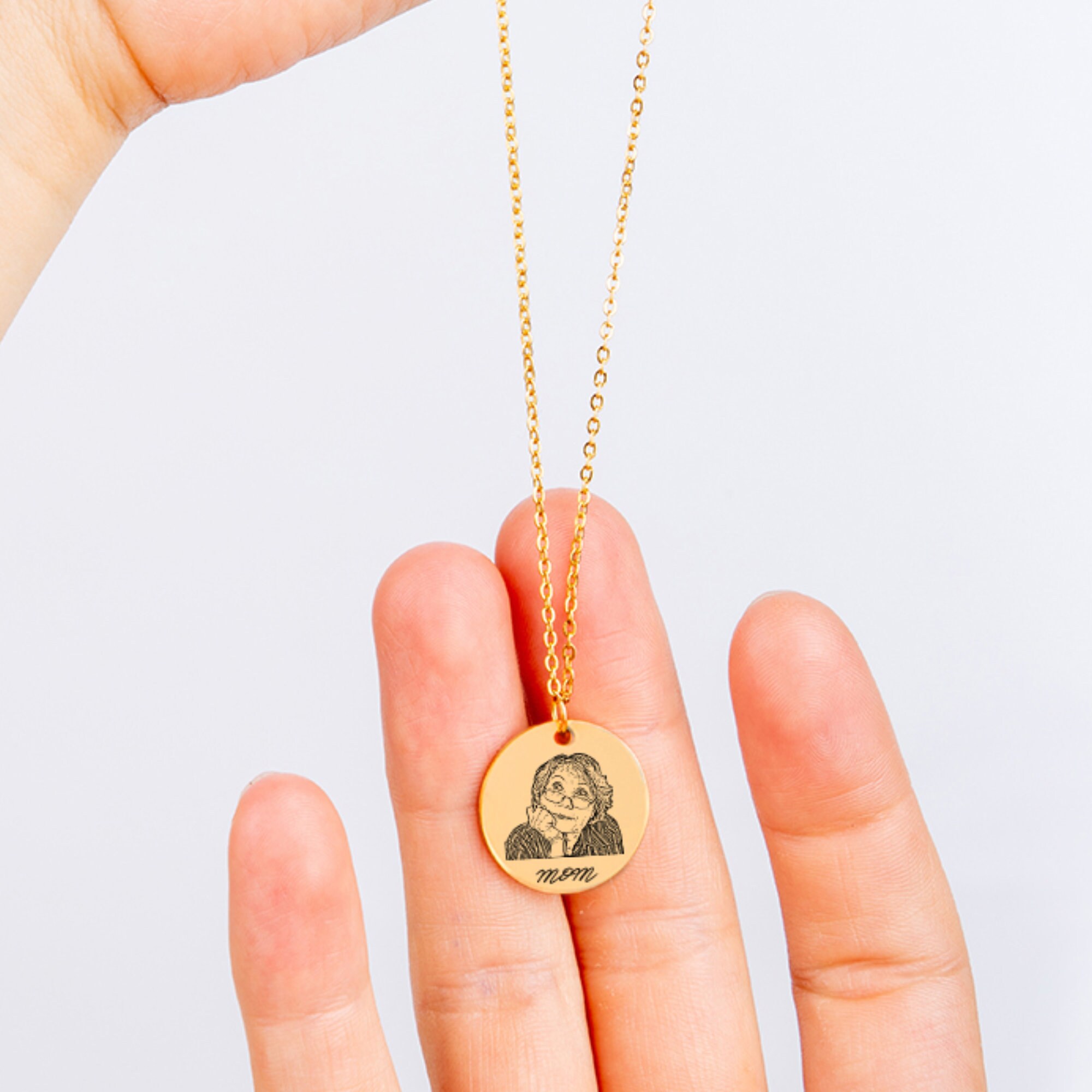 Real Picture Necklace in Gold Silver Rose Gold Custom - Etsy