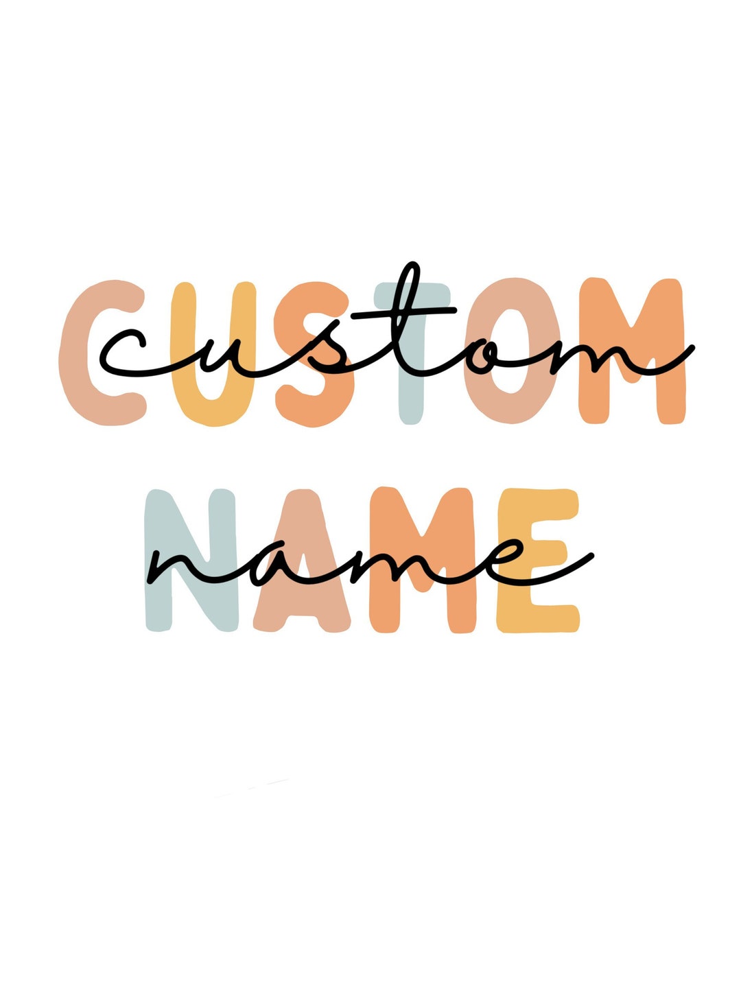 Custom Cursive Font Letters PNG JPEG Sublimation Design Mom - Etsy UK