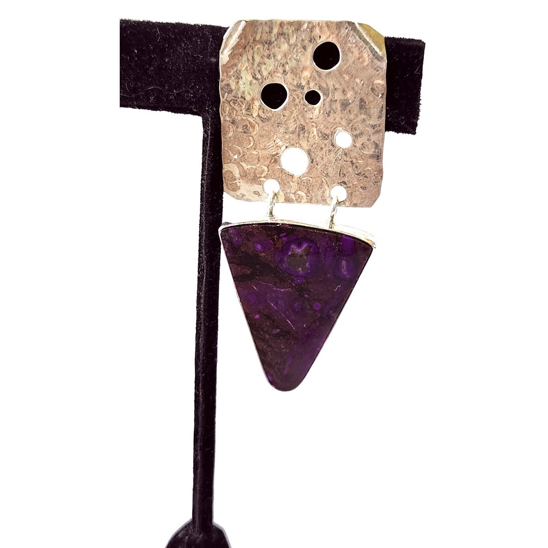 Triangle Pendant 925 Silver and Sigillate Purple 11.6 Grams Jerry Harr ...