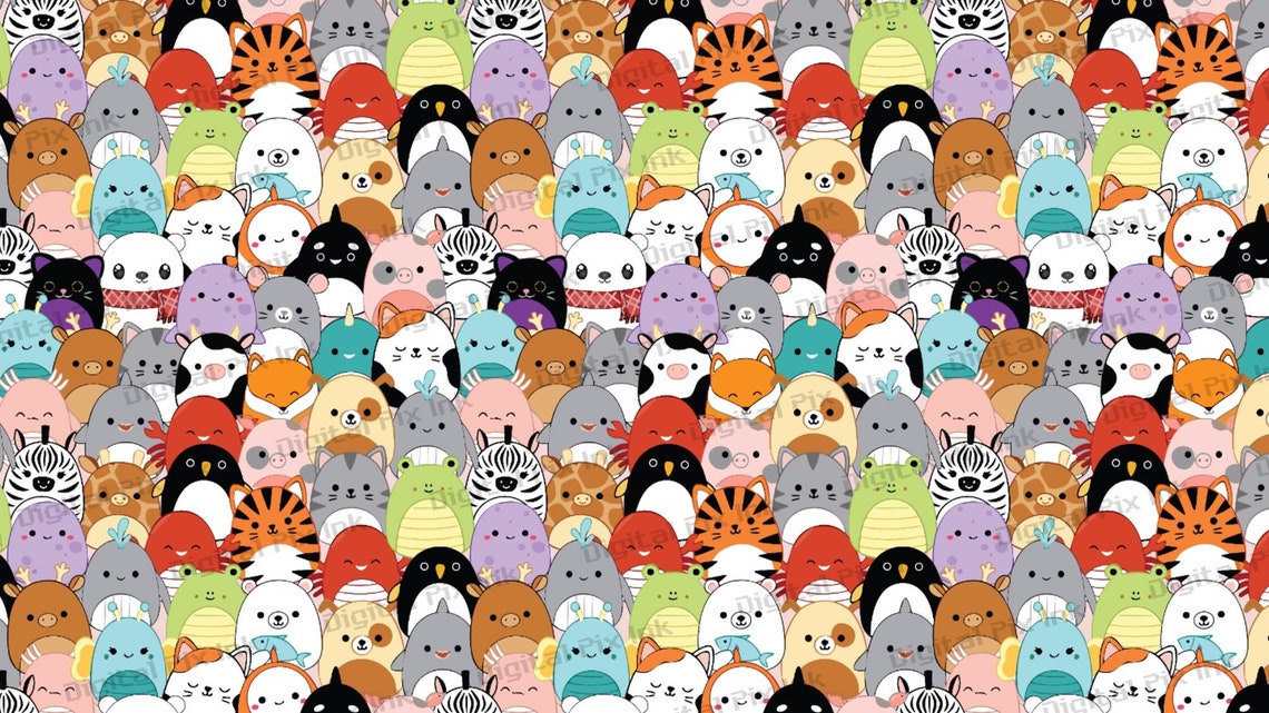 Cute Squishmallow Seamless Pattern - Perfect for Tumblers, DIY Crafts ...