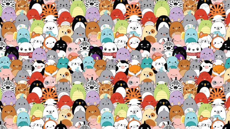 Cute Squishmallow Seamless Pattern - Perfect for Tumblers, DIY Crafts ...