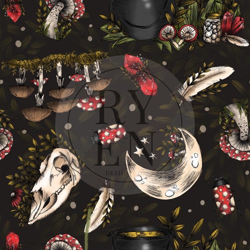 Dark Cottage Core Digital Download Seamless File - Etsy