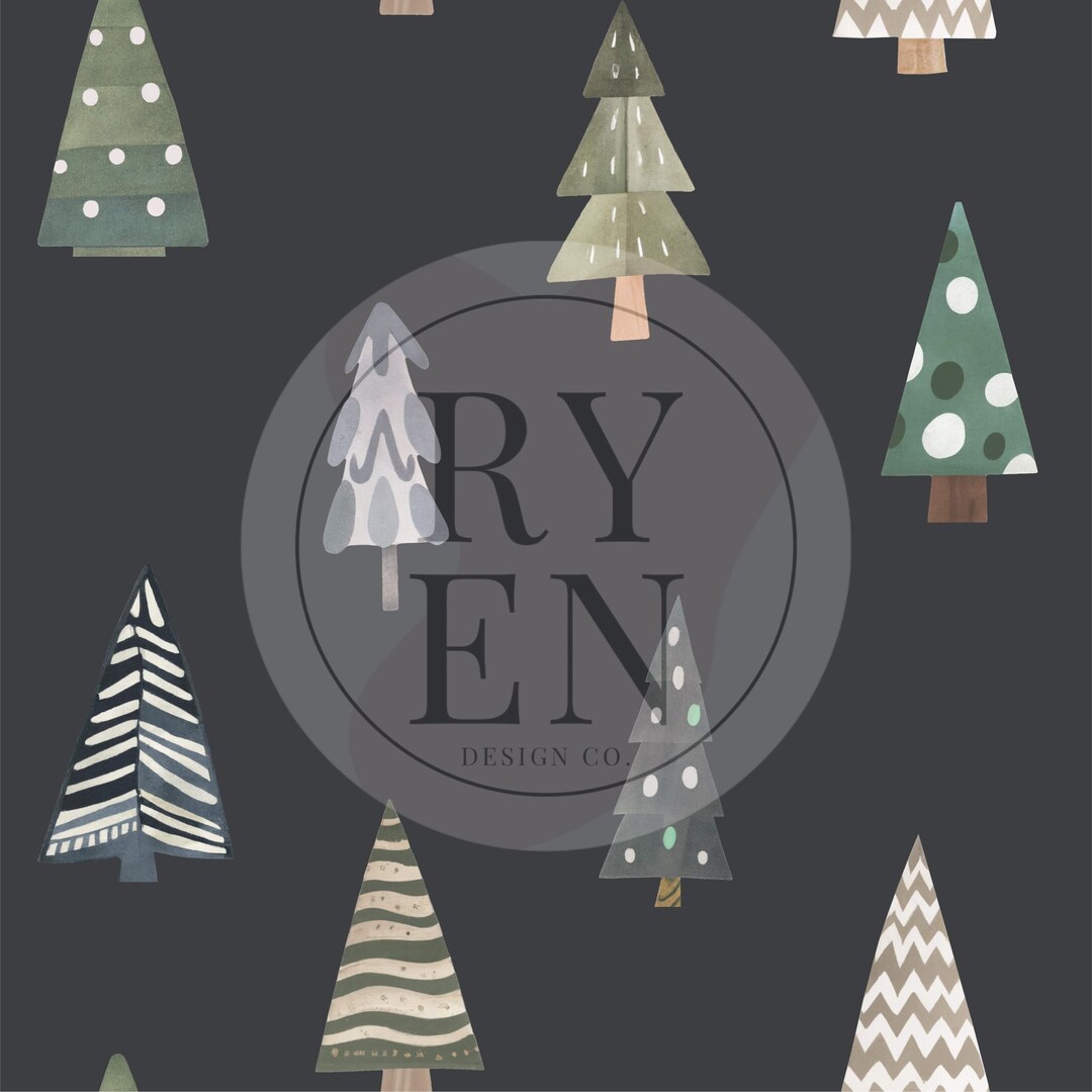 Muted Trees Digital Download Seamless File - Etsy