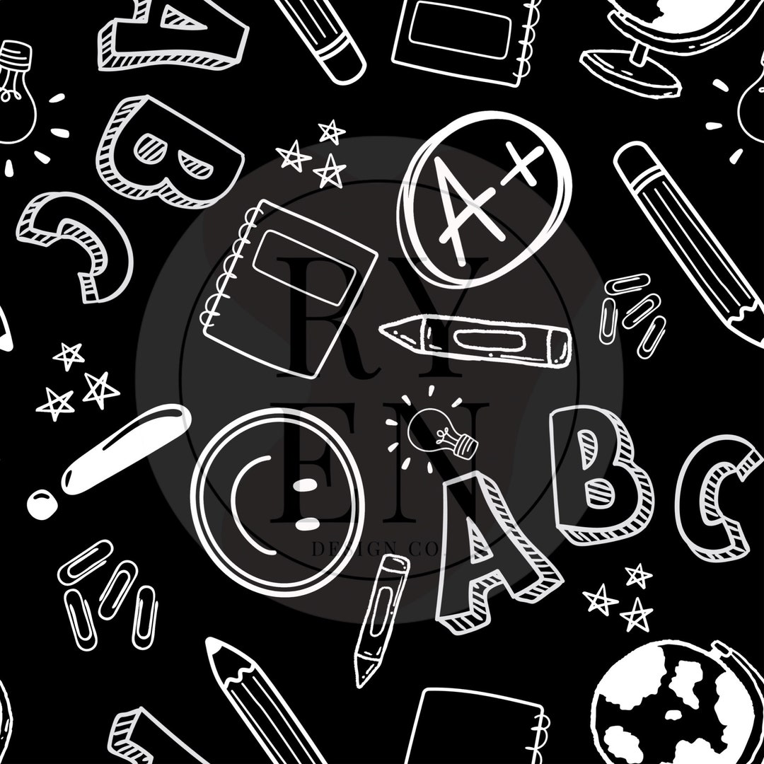 Chalkboard Doodles Digital Download Seamless File - Etsy