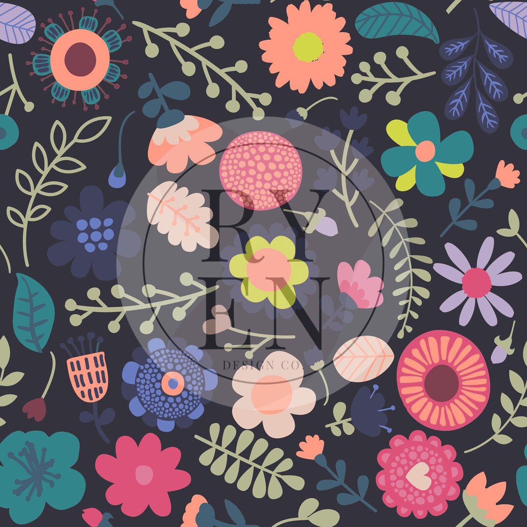 Spring Has Sprung Bright Floral Digital Download Seamless File - Etsy