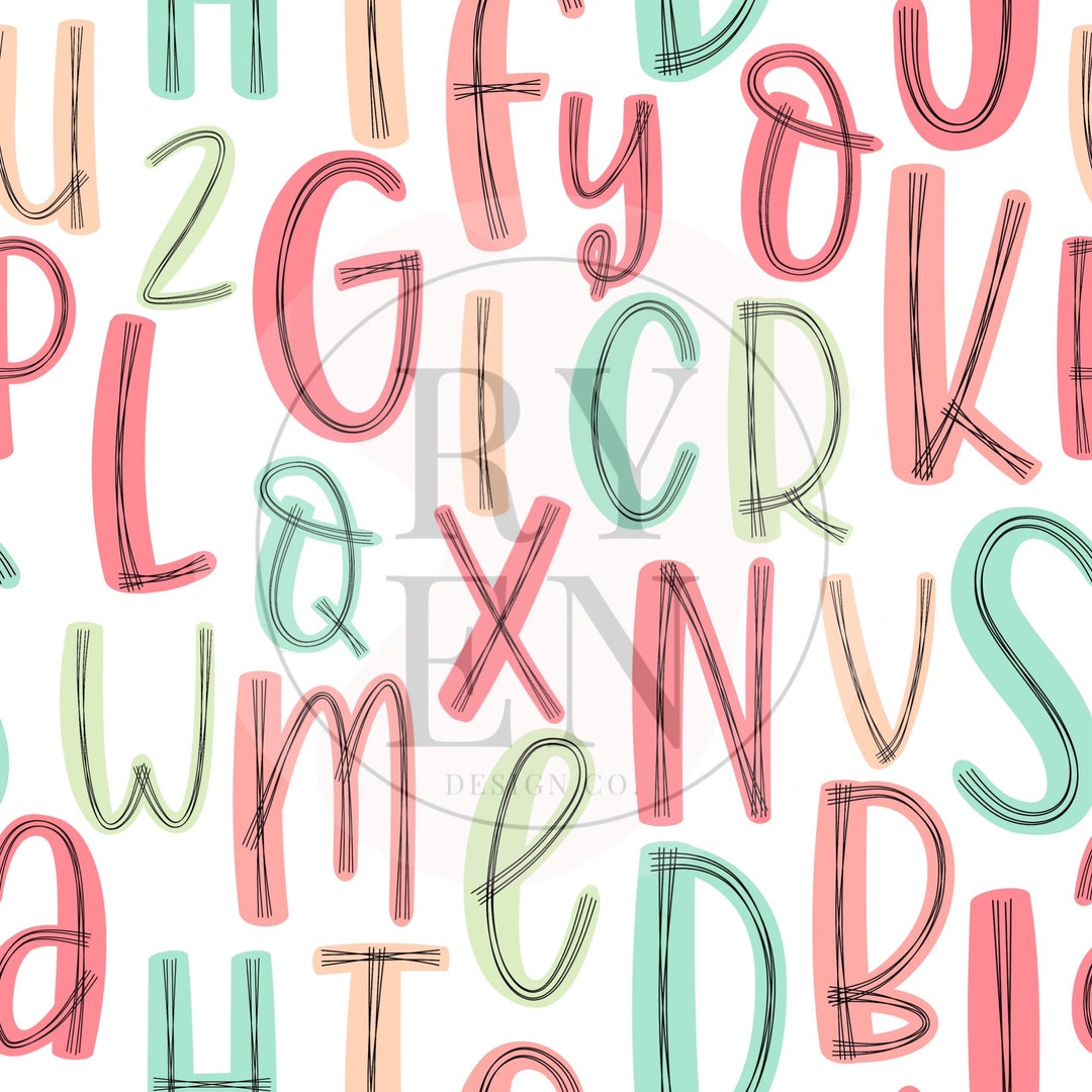 Girl Alphabet Digital Download Seamless File - Etsy