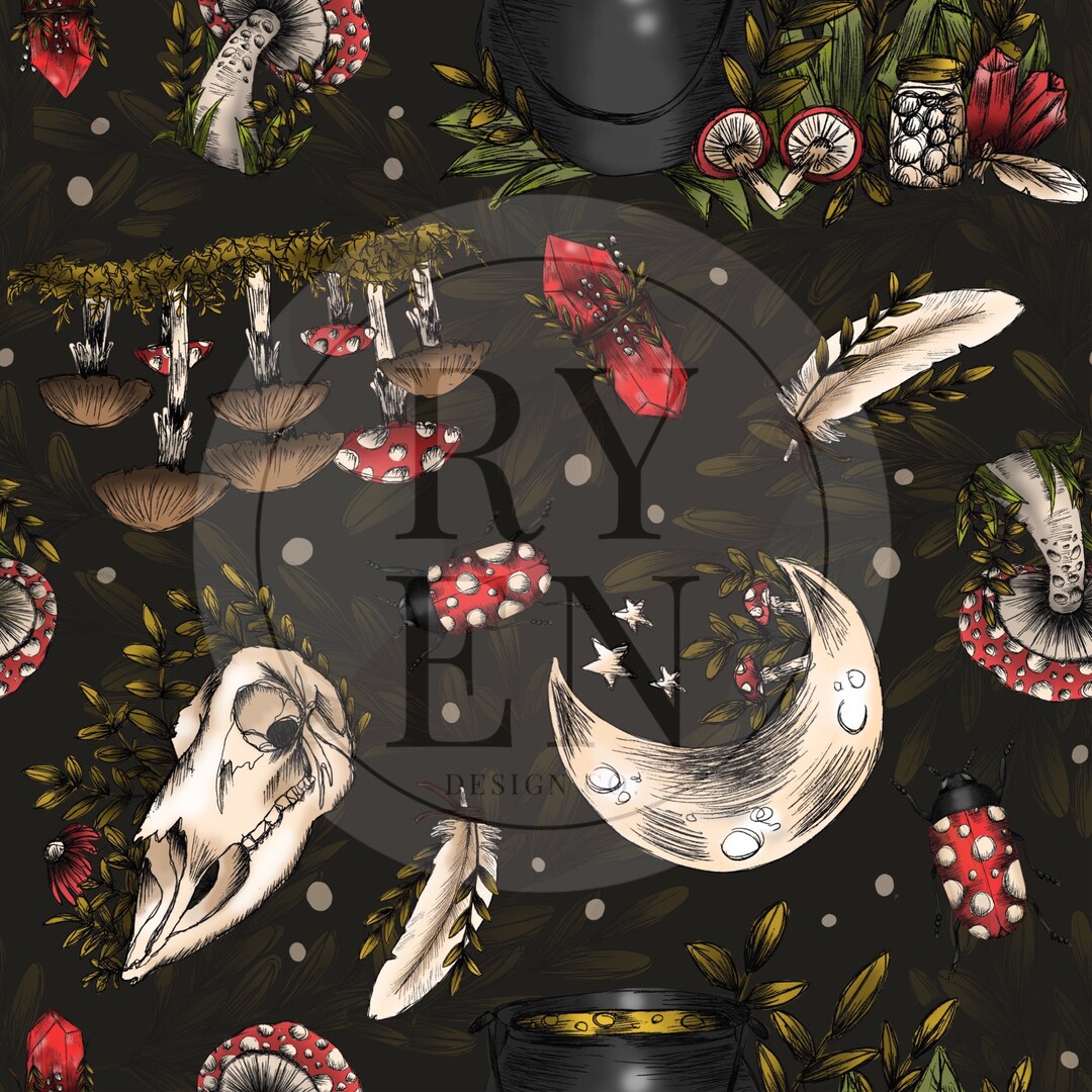 Dark Cottage Core Digital Download Seamless File - Etsy