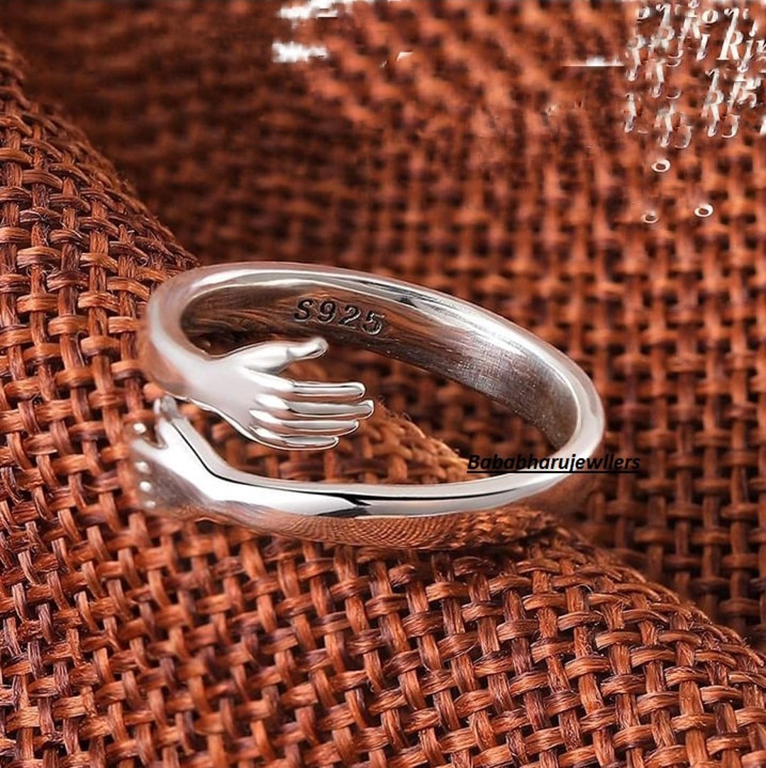 925 Sterling Silver Hug Ring, Stackable Ring for Women, Ring for Mother ...
