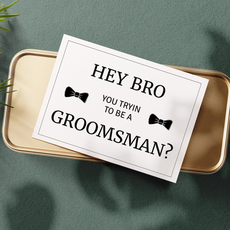 Funny Groomsman Proposal Card Template, Printable Minimalist, Will You ...