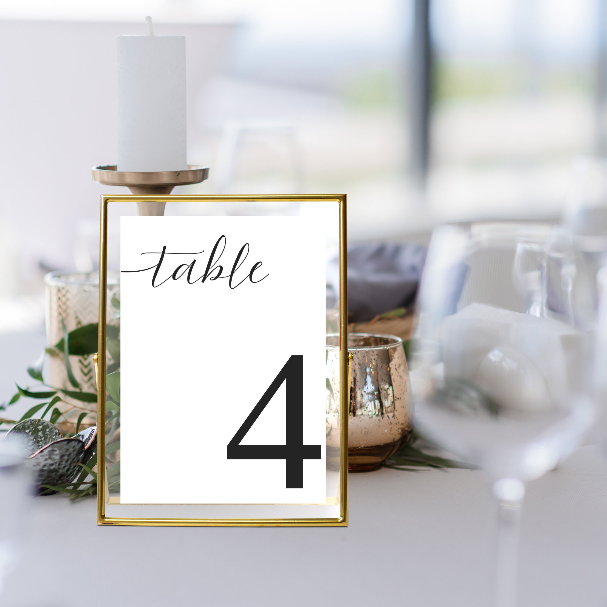 Minimalist Table Number Sign Modern Wedding Sign Printable - Etsy