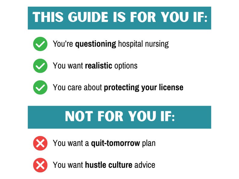 Nurse Exit Guide PDF | Escape Hospital Burnout | Non-bedside Nursing ...