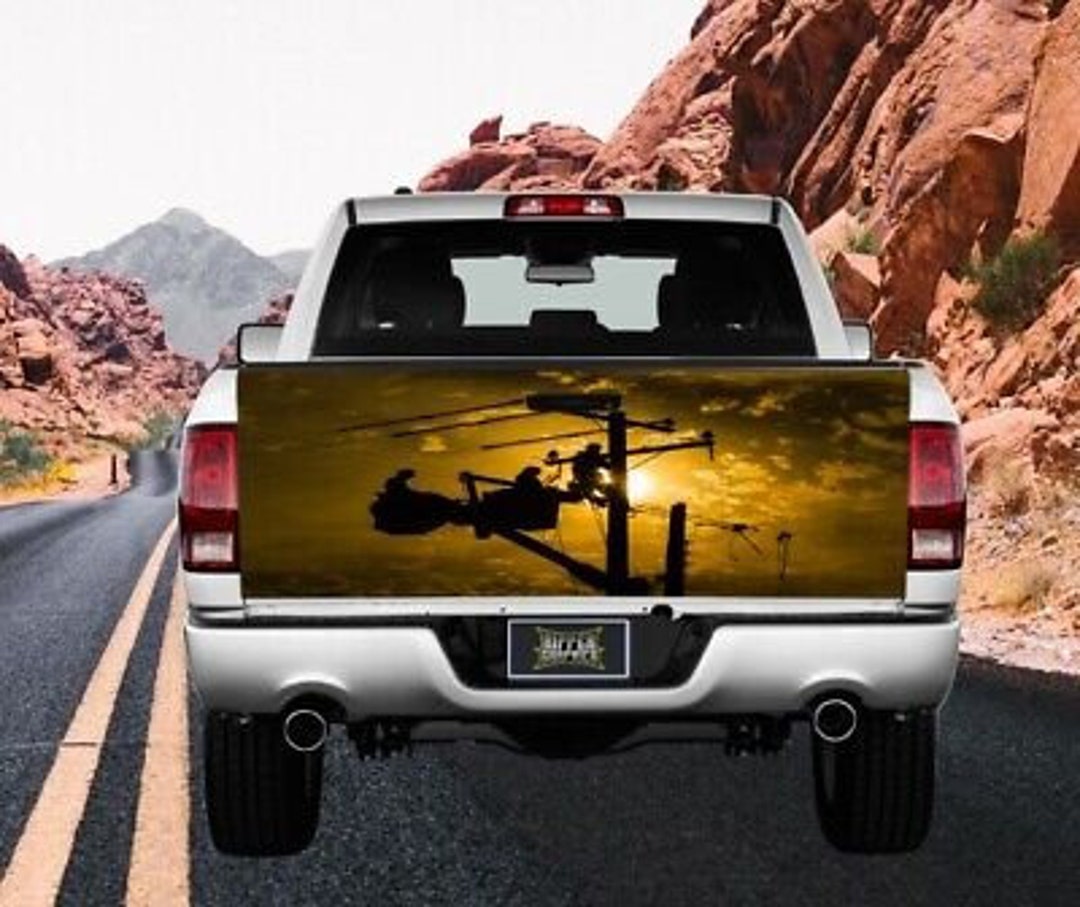 Linemen Pride Tailgate Vinyl Wrap Graphics Decals Sticker Free - Etsy