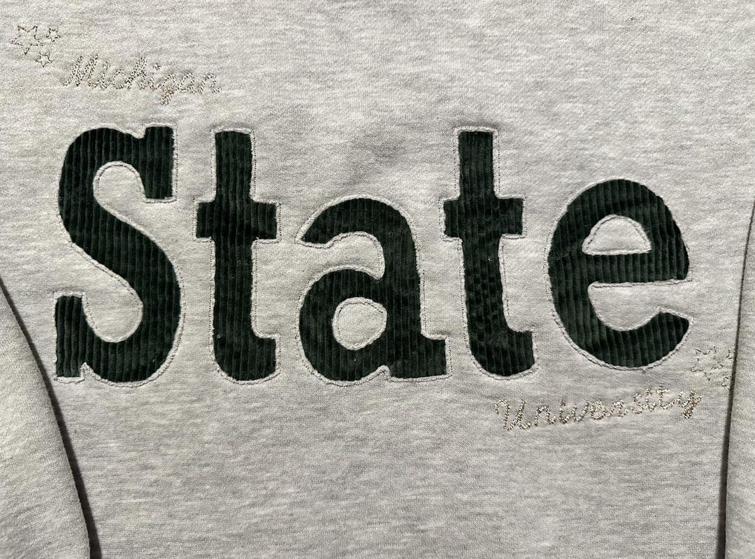 Michigan State University Embroidery File Reverse Applique - Etsy