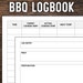 BBQ Logbook | BBQ Journal | Printable PDF Digital Download - Etsy