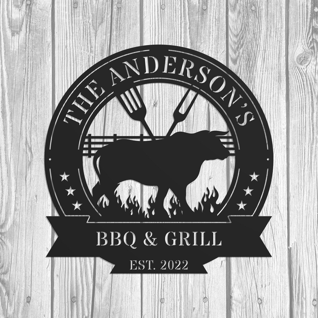 Personalized Metal BBQ Sign Personalized Metal Grilling Sign Custom ...
