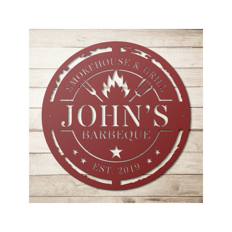 Personalized Metal BBQ Sign Personalized Metal Grilling Sign Outdoor ...