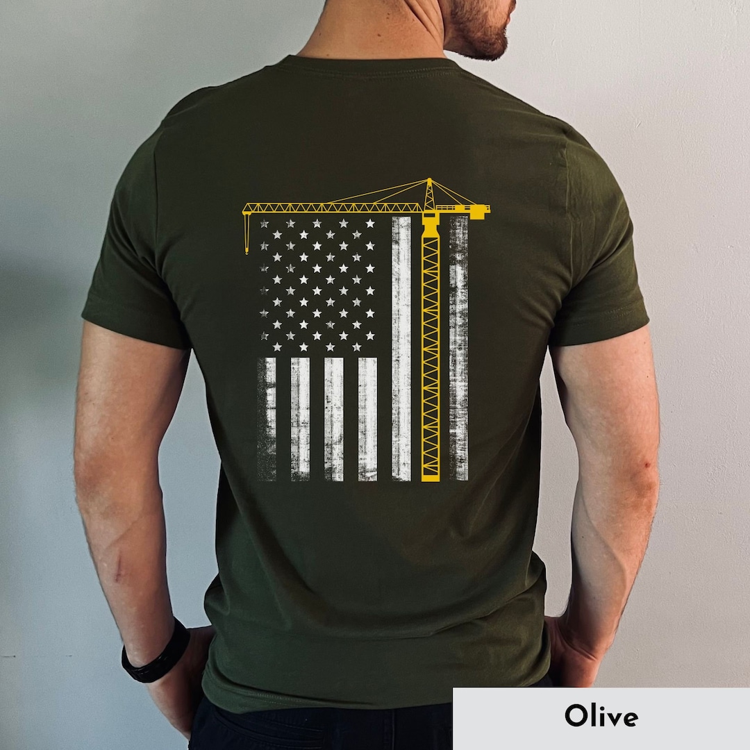 Crane Operator T-shirt Construction Crane Operator Shirt USA Flag Crane ...