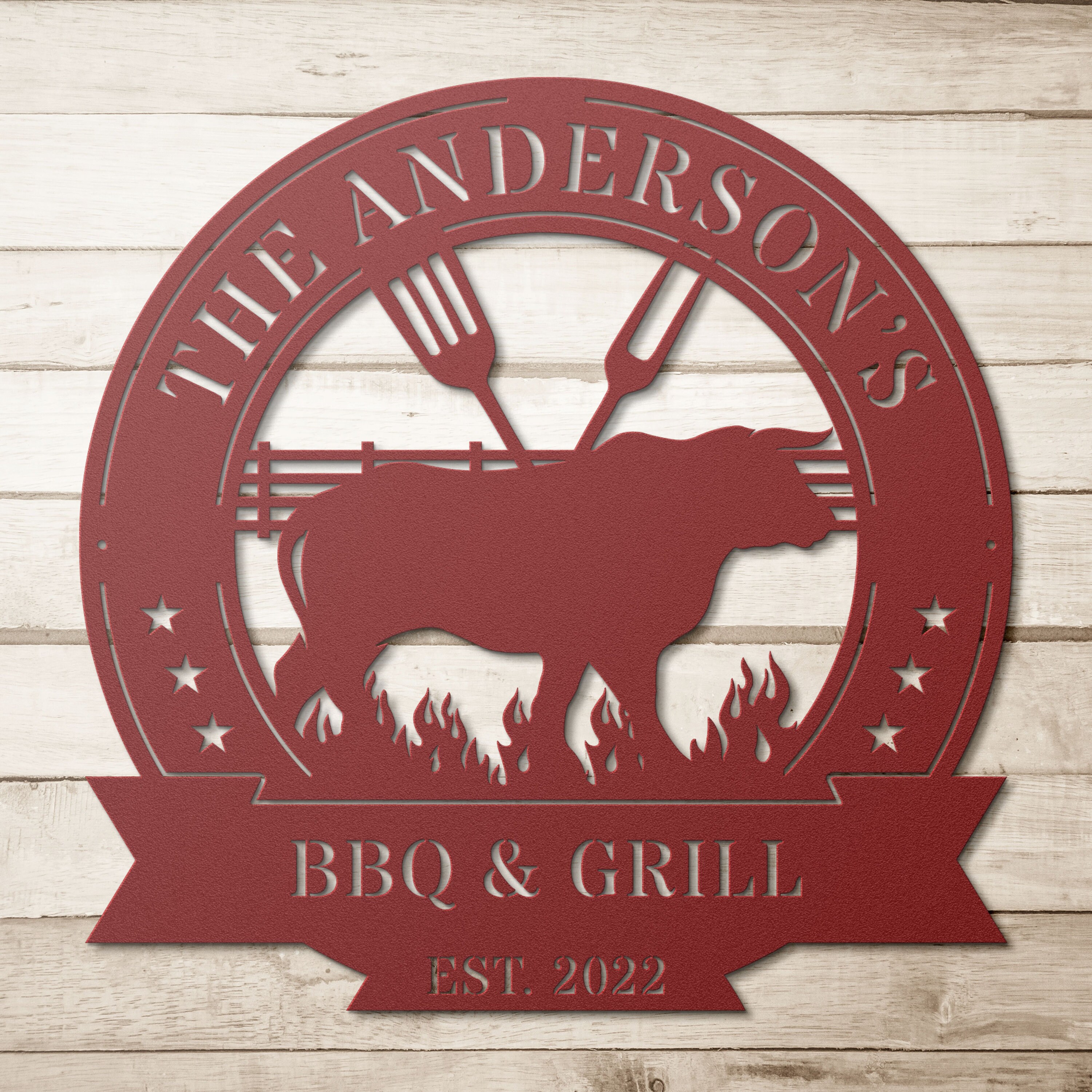 Personalized Metal BBQ Sign Personalized Metal Grilling Sign Custom ...