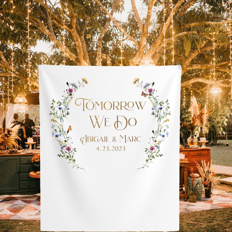 Tomorrow We Do Photo Backdrop Personalized Rehearsal Dinner - Etsy