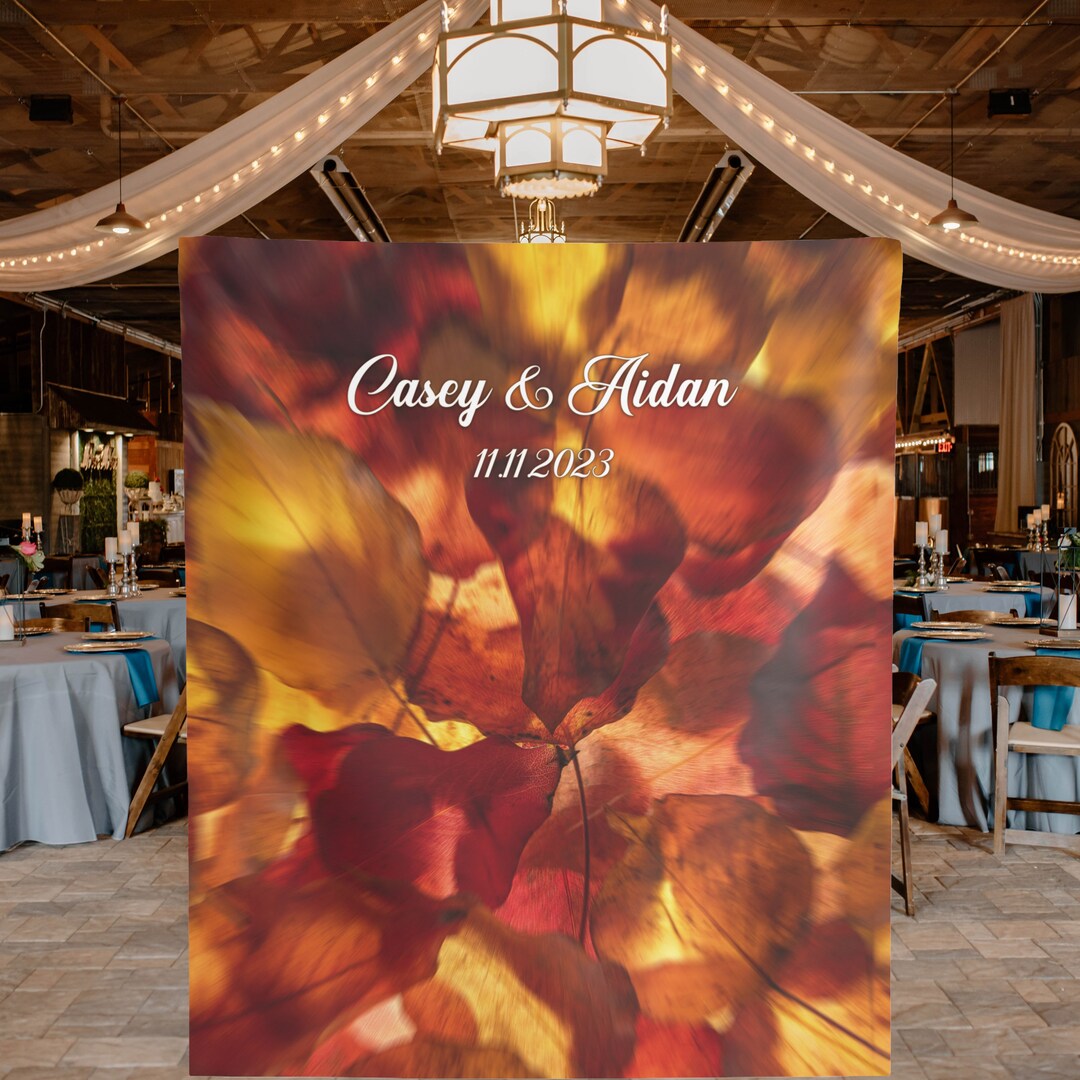 Rustic Wedding Photo Backdrop Fall Foliage Backdrop Rehearsal Dinner ...