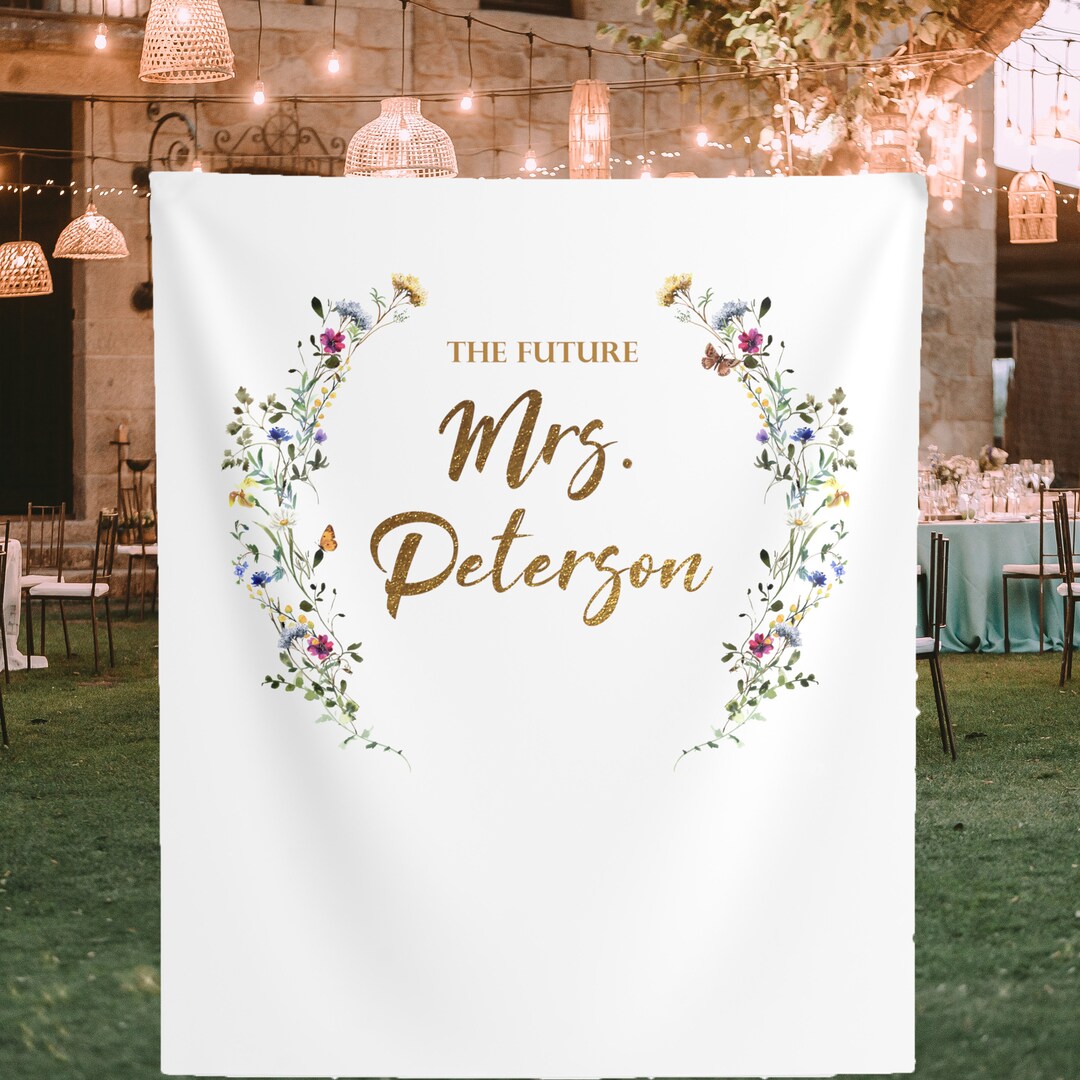 Personalized Future Mrs Photo Backdrop Engagement Announcement Banner ...
